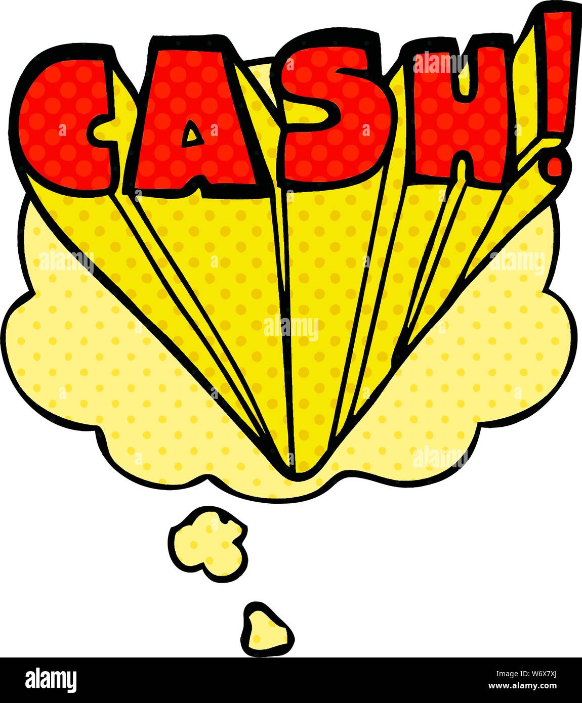 cartoon word cash with thought bubble in comic book style Stock Vector ...