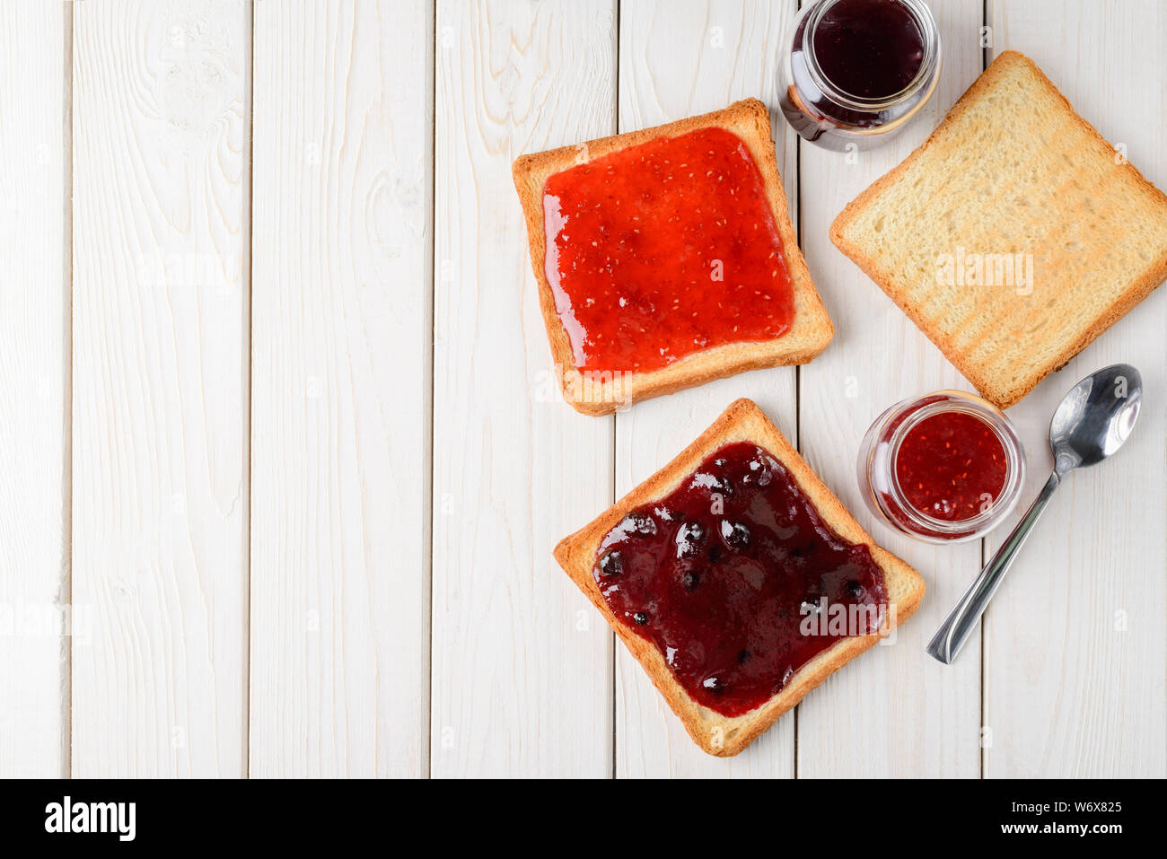 Toasted bread with jam Stock Photo - Alamy