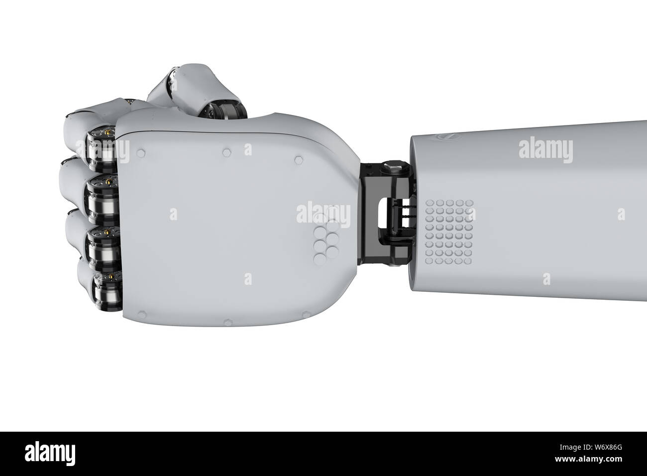 3d rendering cyborg hand or robotic hand fist isolated on white Stock ...