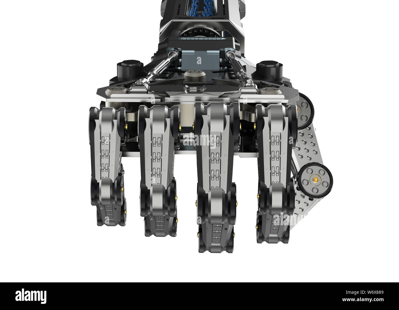 3d rendering cyborg hand or robotic hand fist isolated on white Stock ...