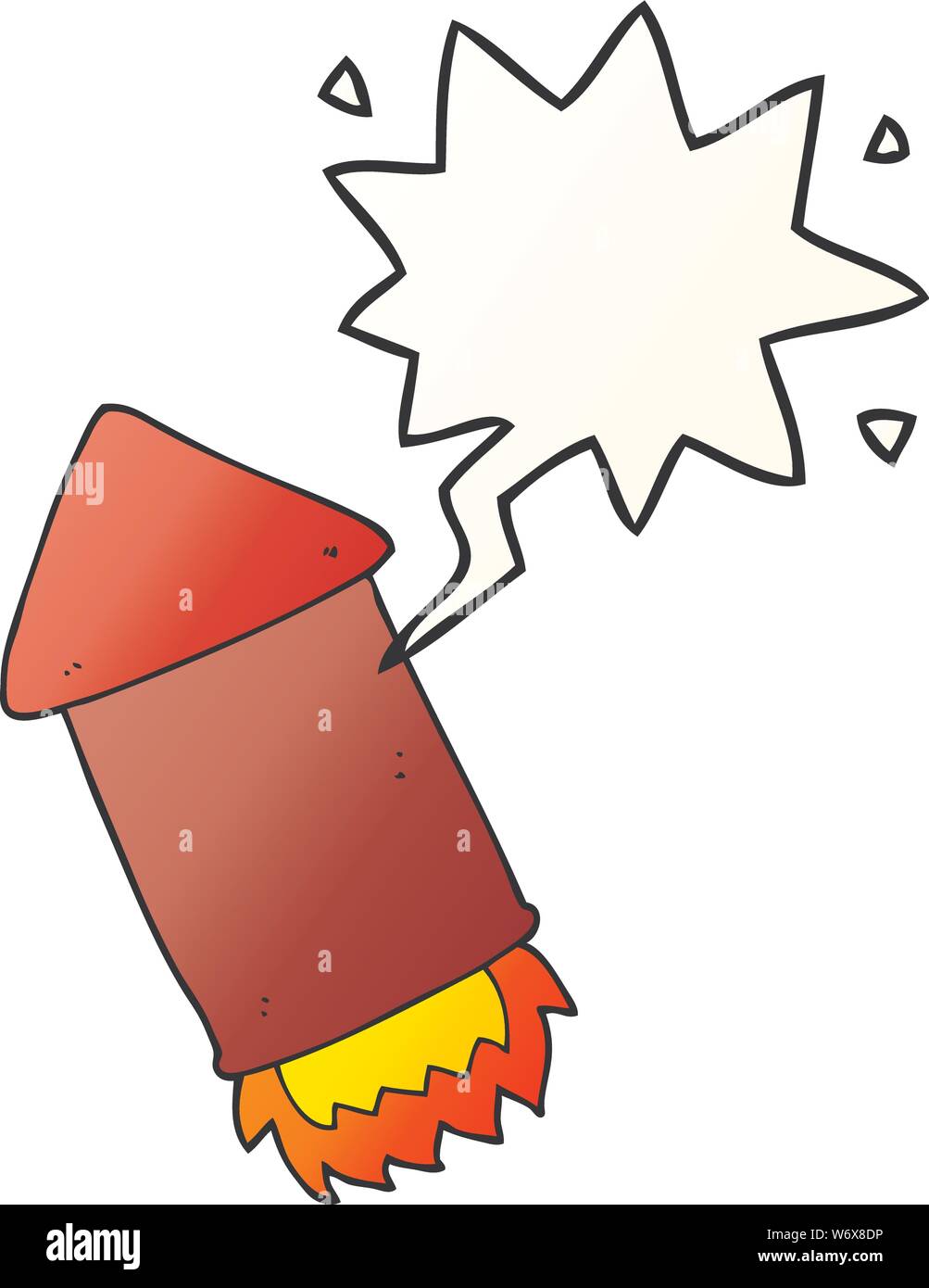 cartoon rocket with speech bubble in smooth gradient style Stock Vector ...