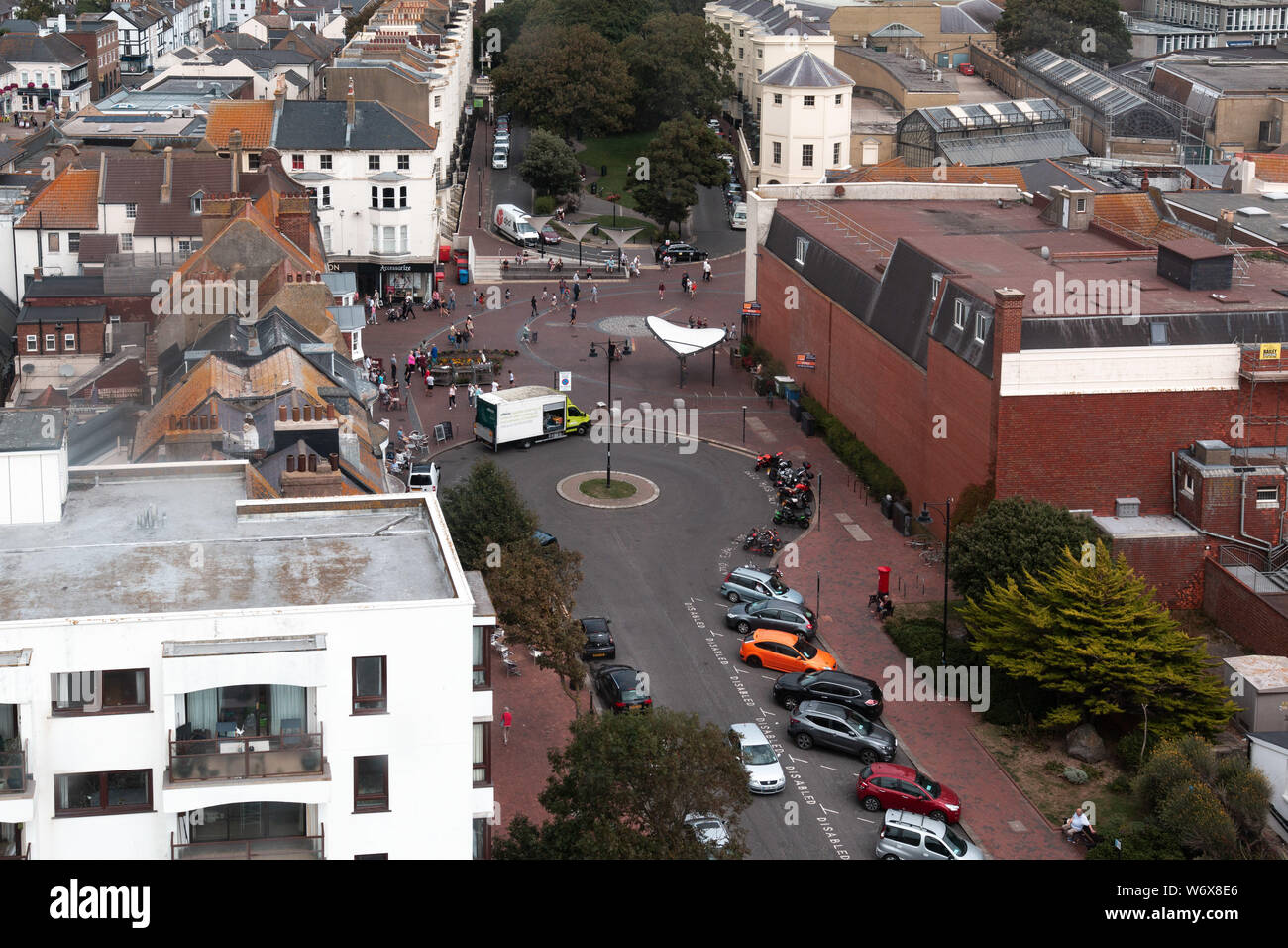 Looking down on Montague Place from the Worthing Observation Wheel ...