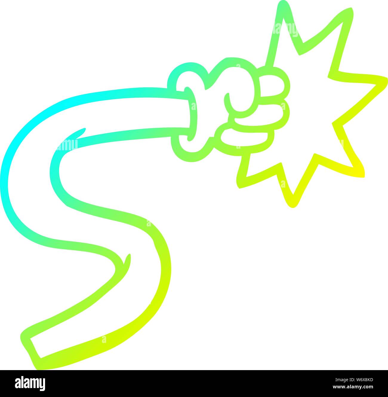 cold gradient line drawing of a cartoon hand gesture Stock Vector Image ...