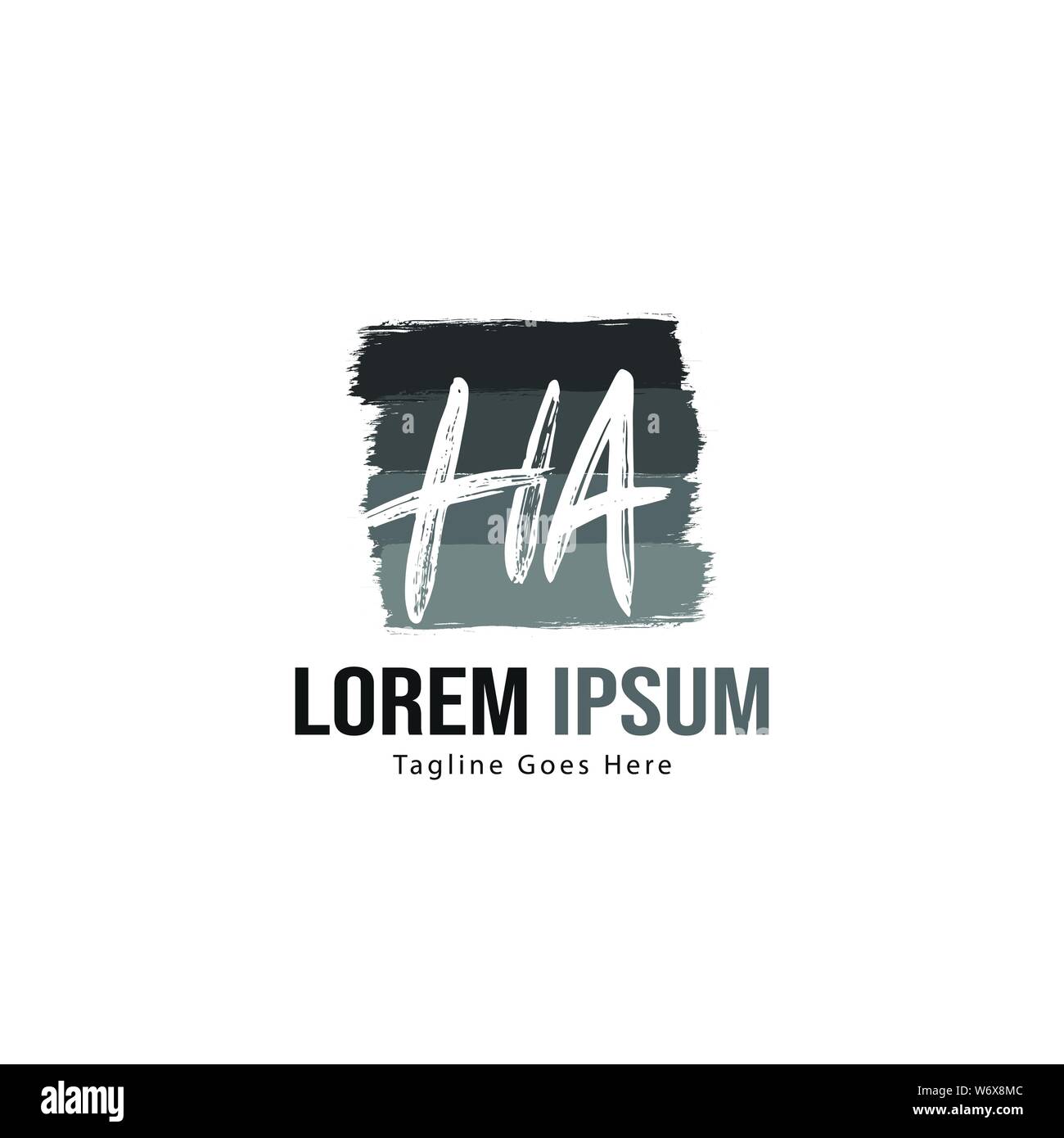 Initial HA logo template with modern frame. Minimalist HA letter logo ...