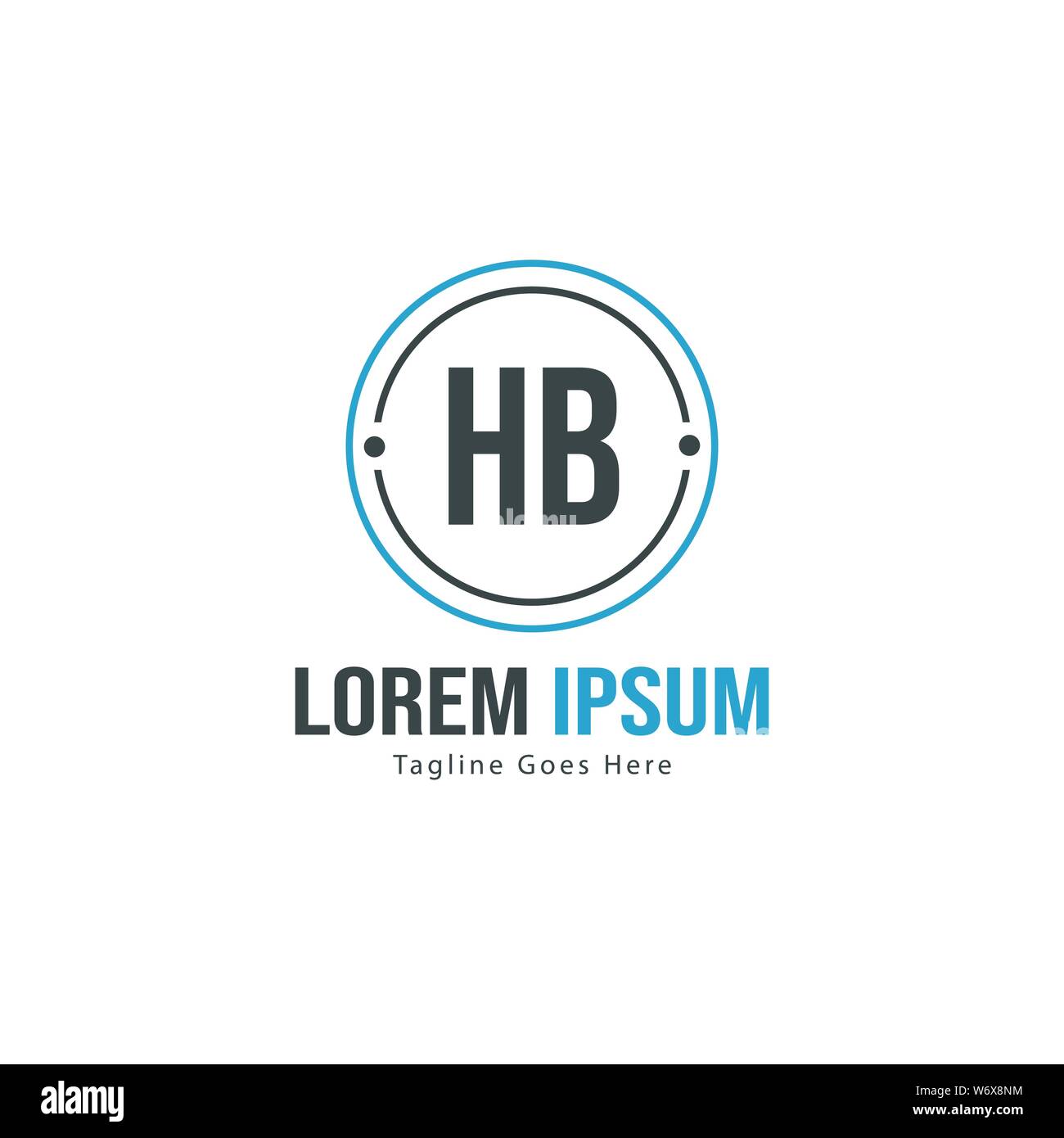 Initial HB logo template with modern frame. Minimalist HB letter logo ...