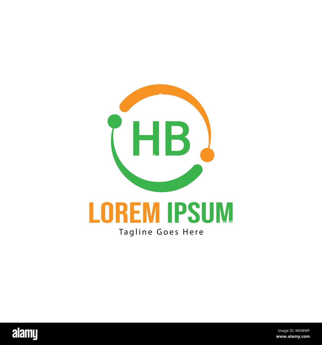Initial HB logo template with modern frame. Minimalist HB letter logo ...