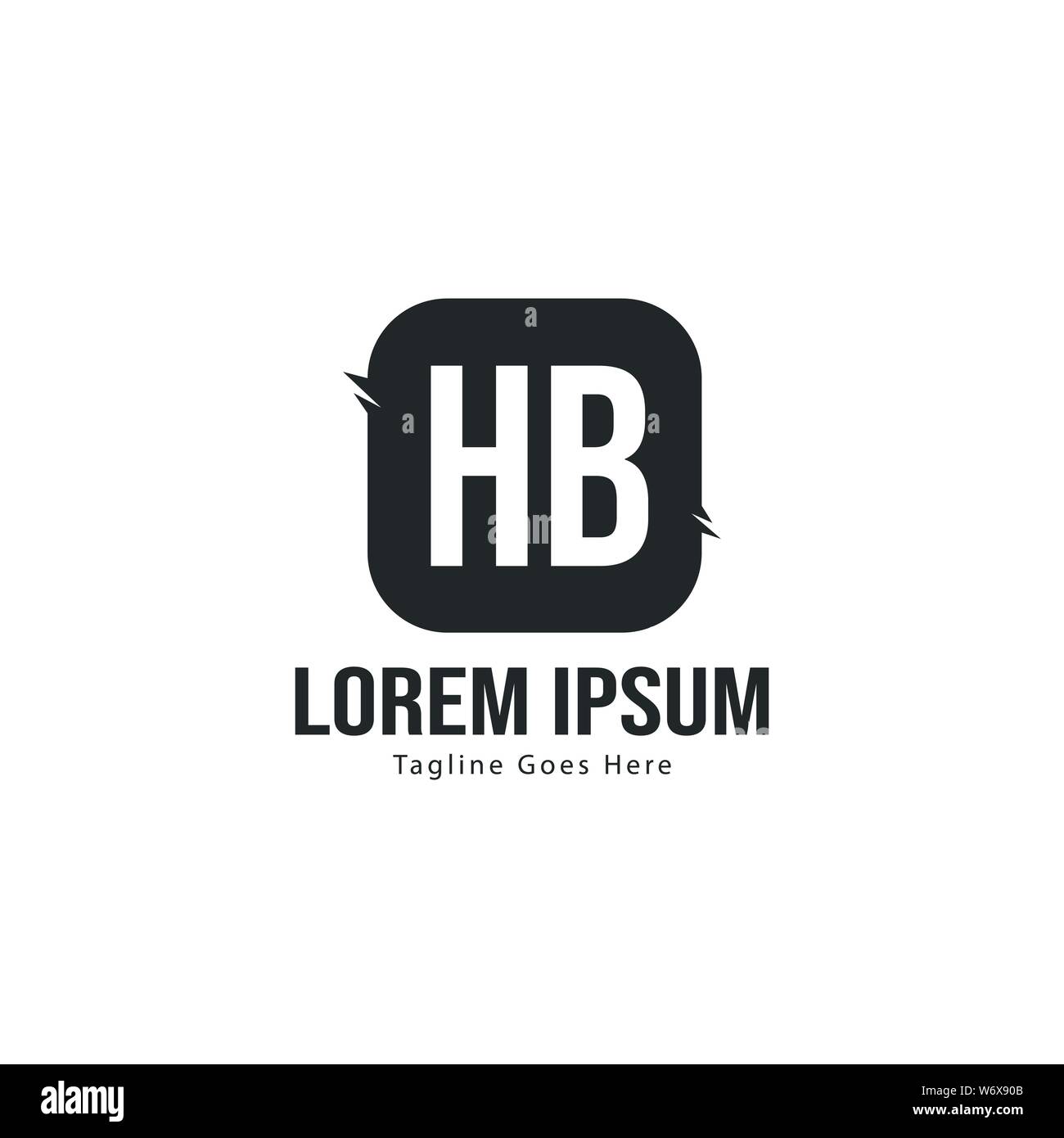 Initial HB logo template with modern frame. Minimalist HB letter logo ...