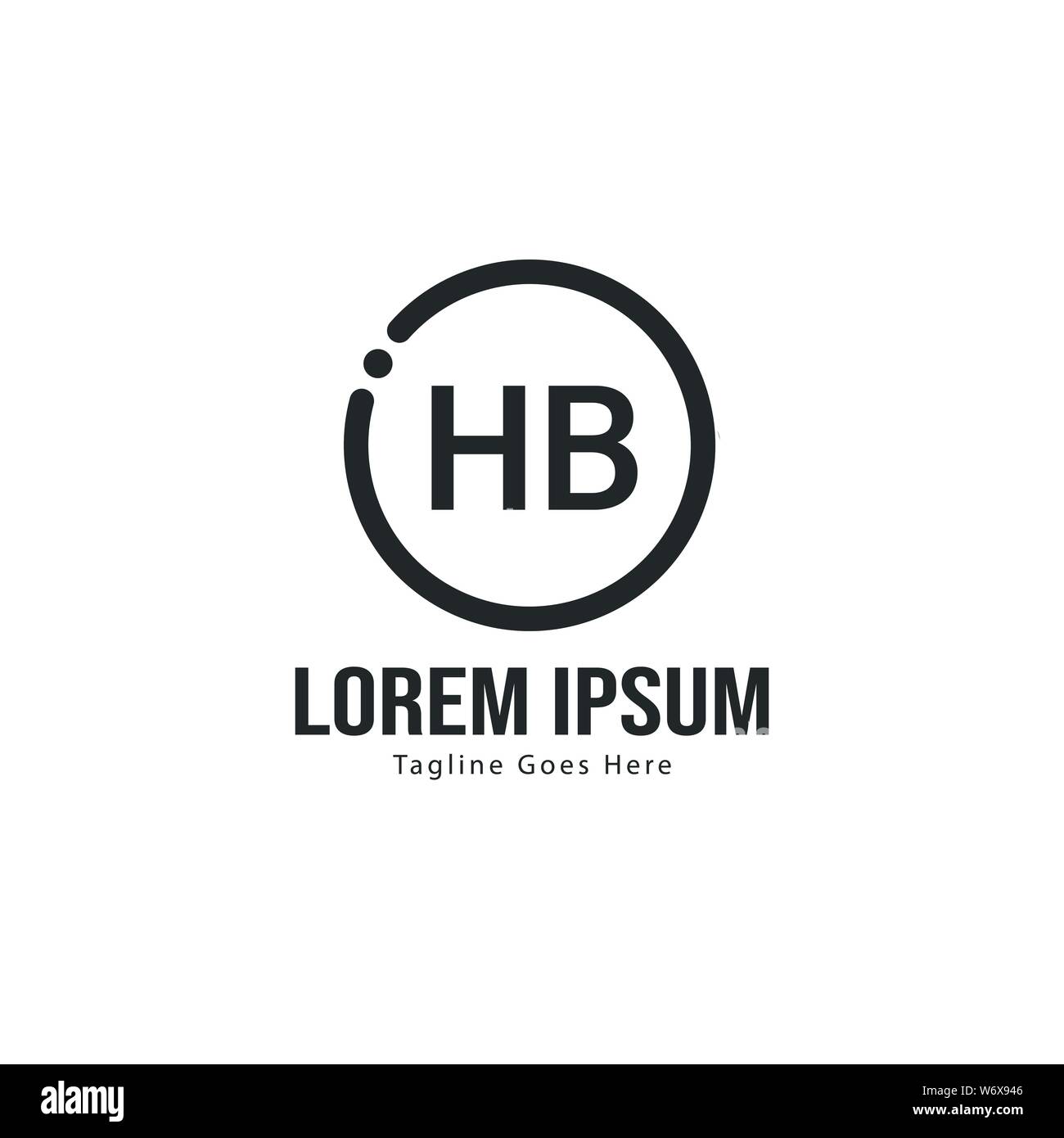 Initial HB logo template with modern frame. Minimalist HB letter logo ...