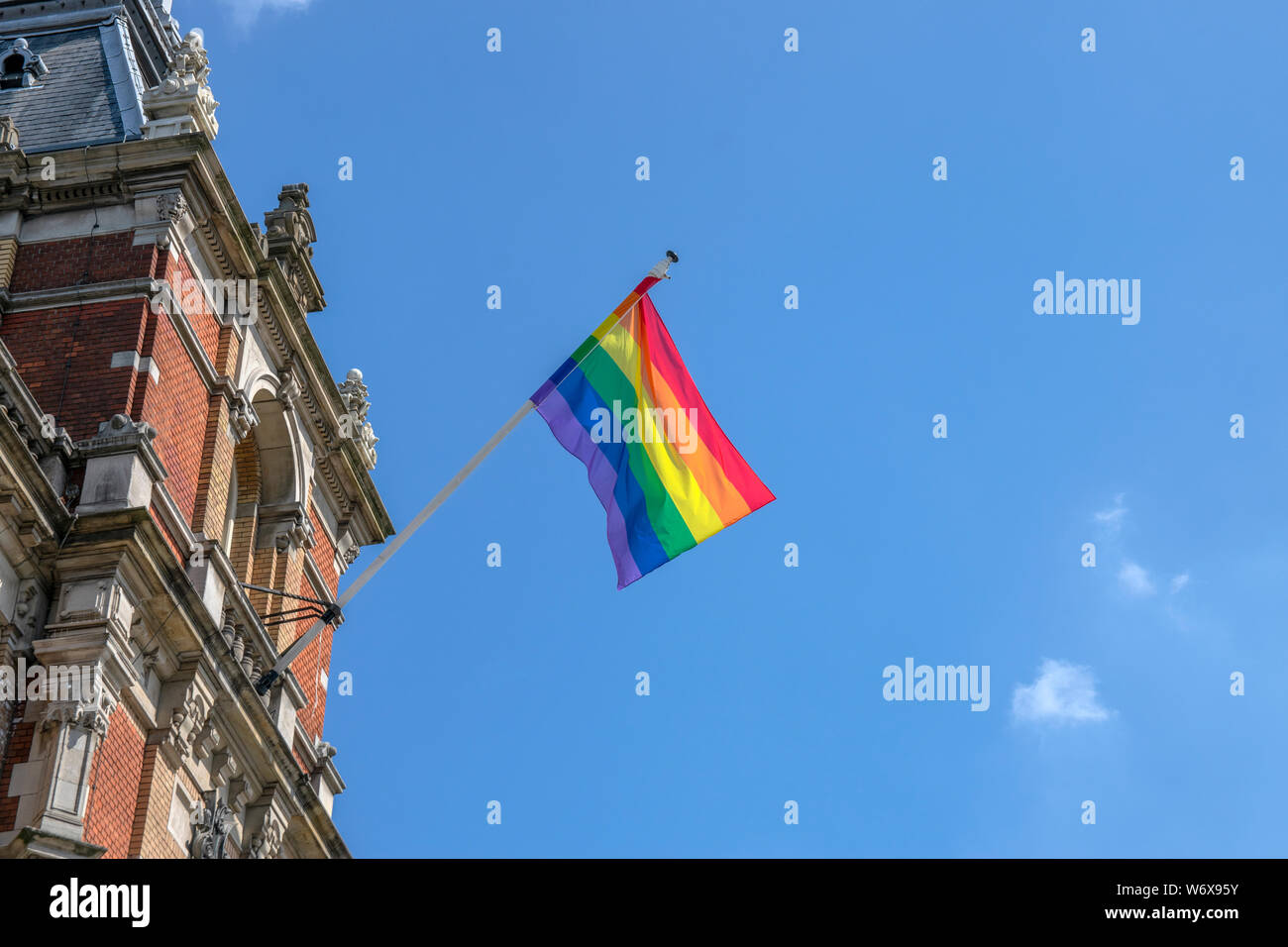 LBGT Flag On The Stadsschouwburg Building At Amsterdam The Netherlands ...