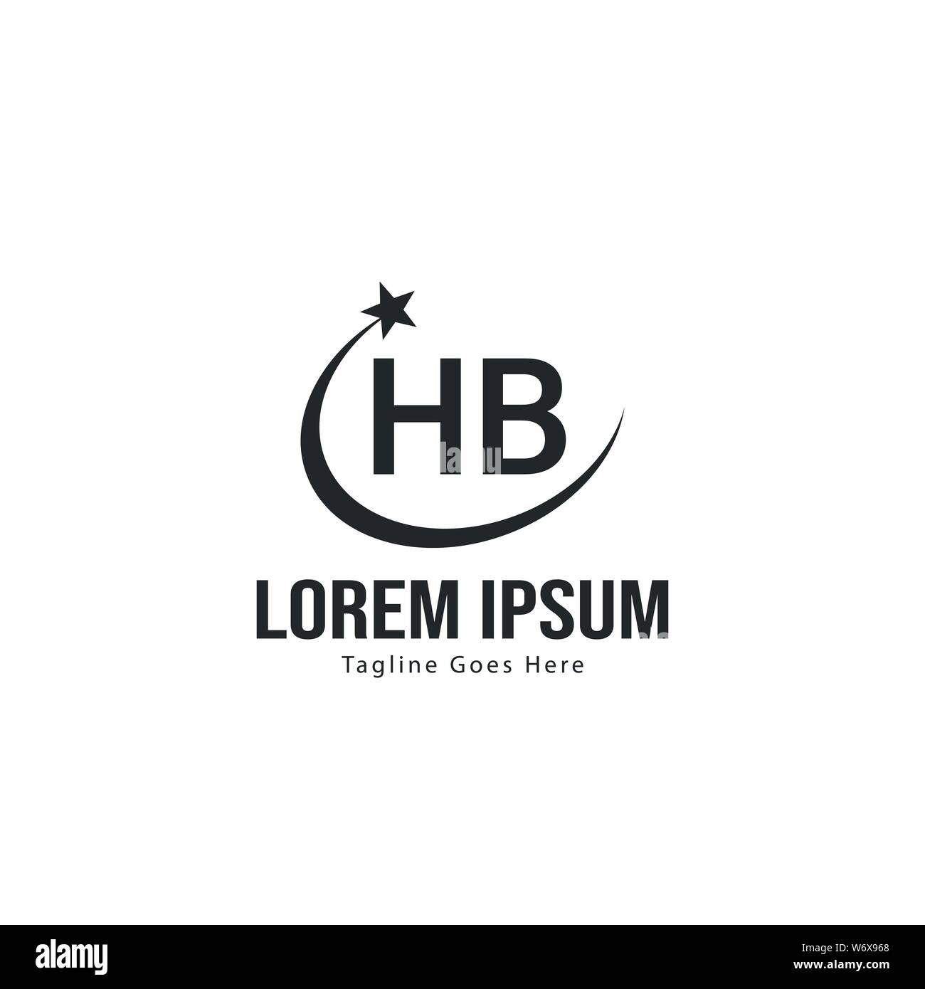 Initial HB logo template with modern frame. Minimalist HB letter logo ...