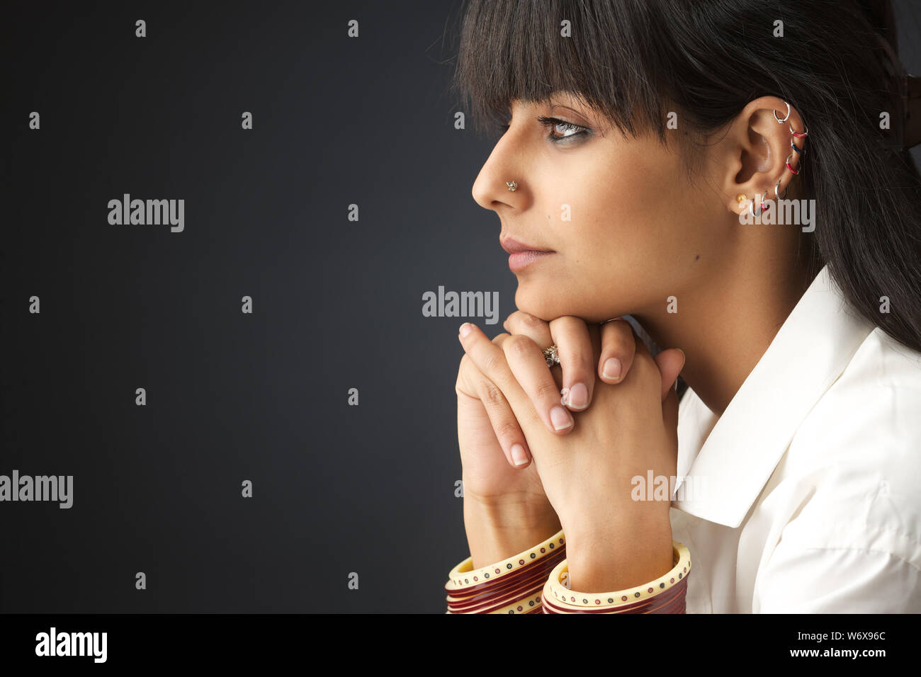Side profile indian girl on hi-res stock photography and images - Alamy