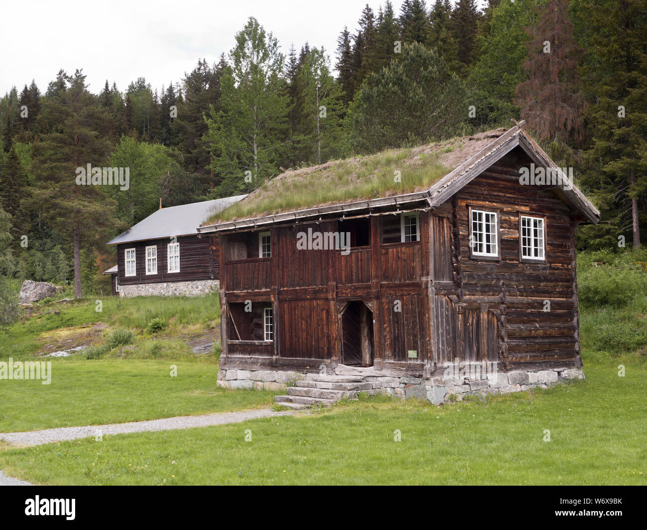 Norway timber buildings timber building wooden house hi-res stock ...