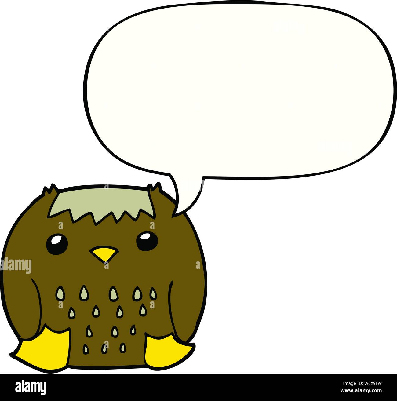 cartoon owl with speech bubble Stock Vector Image & Art - Alamy