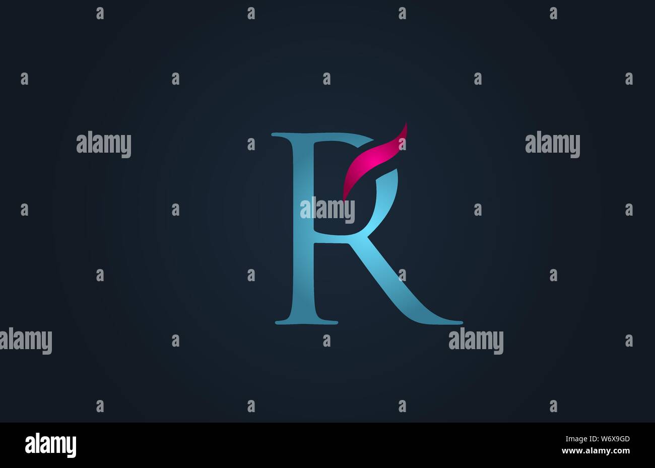 blue pink alphabet letter R logo design suitable for a company or ...