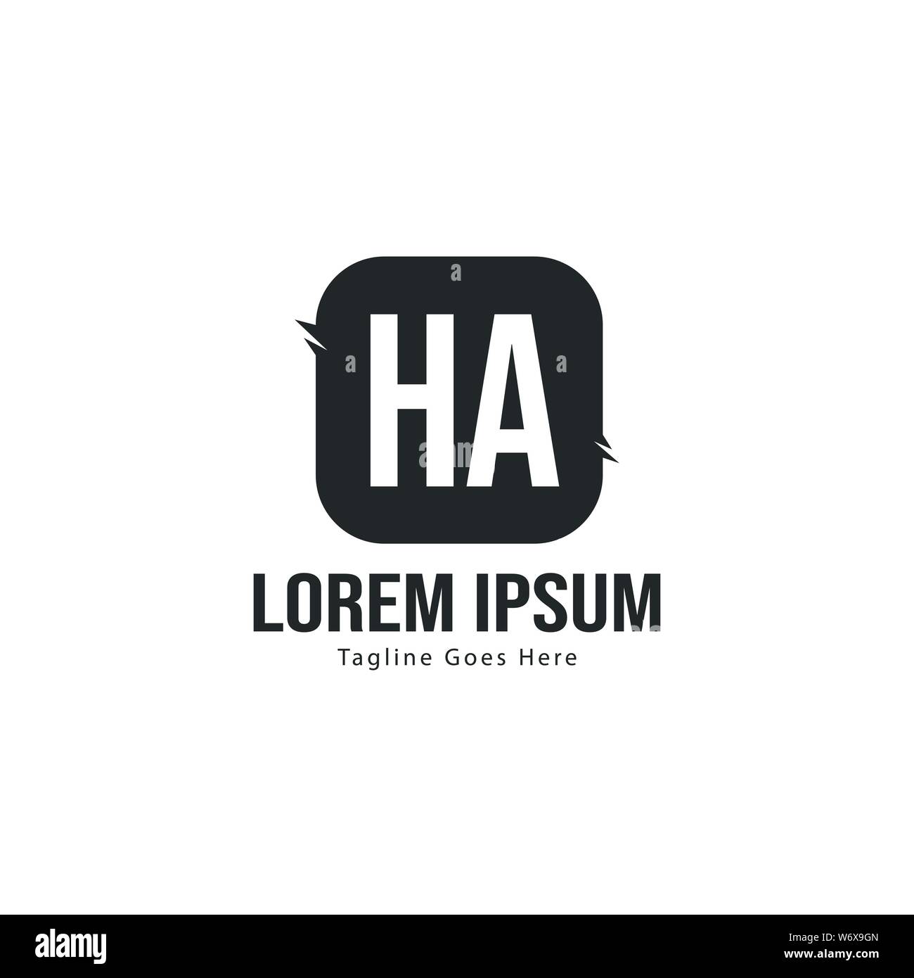 Initial HA logo template with modern frame. Minimalist HA letter logo ...
