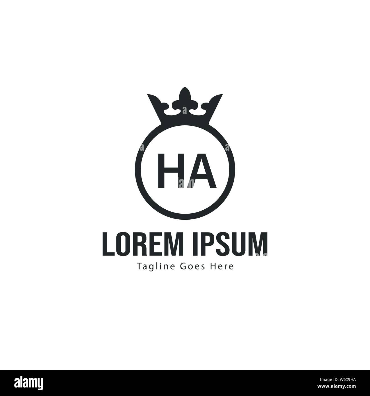 Initial HA logo template with modern frame. Minimalist HA letter logo ...