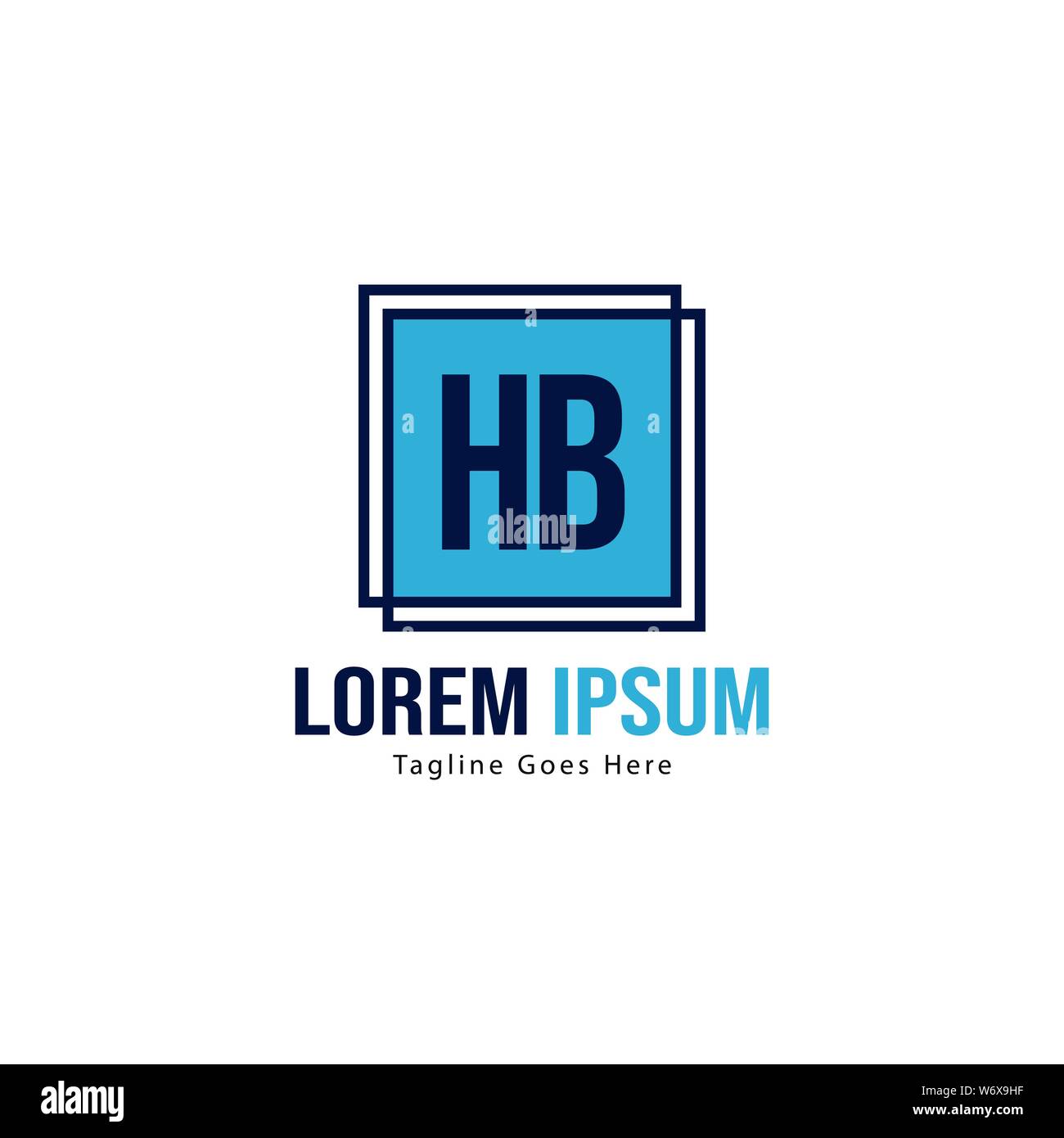 Initial HB logo template with modern frame. Minimalist HB letter logo ...