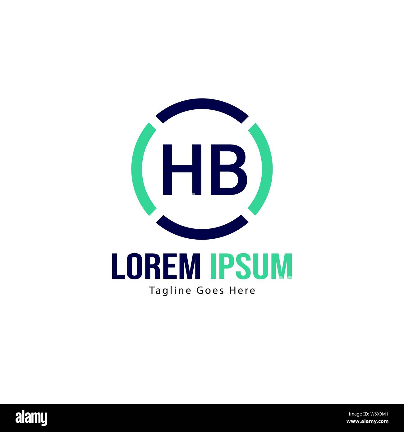 Initial HB logo template with modern frame. Minimalist HB letter logo ...