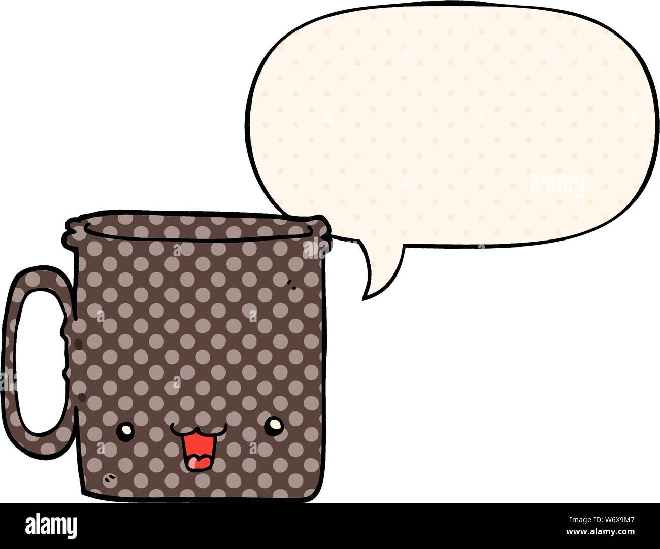 cartoon cup with speech bubble in comic book style Stock Vector Image ...
