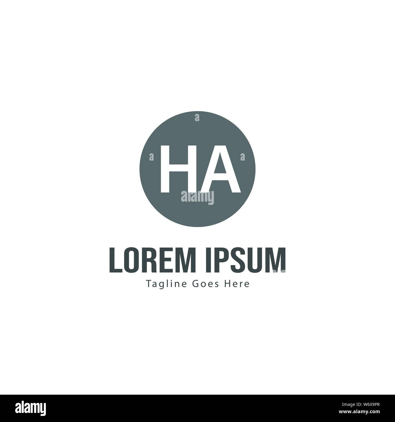 Initial HA logo template with modern frame. Minimalist HA letter logo ...