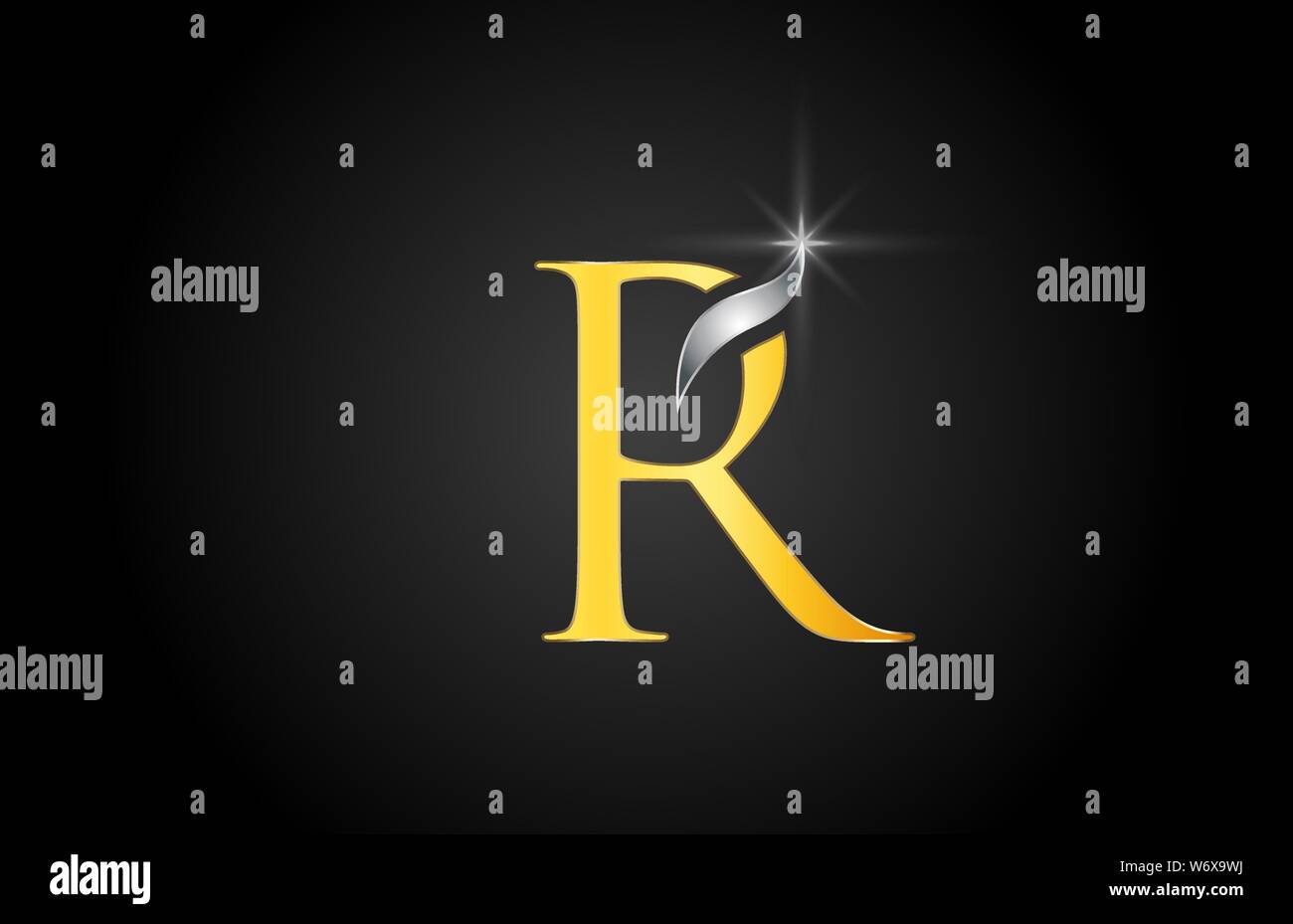 yellow gold alphabet letter R logo design suitable for a company or ...