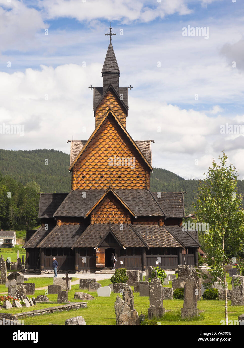 Heddal Stave church from the medieval period, a prime example of ...