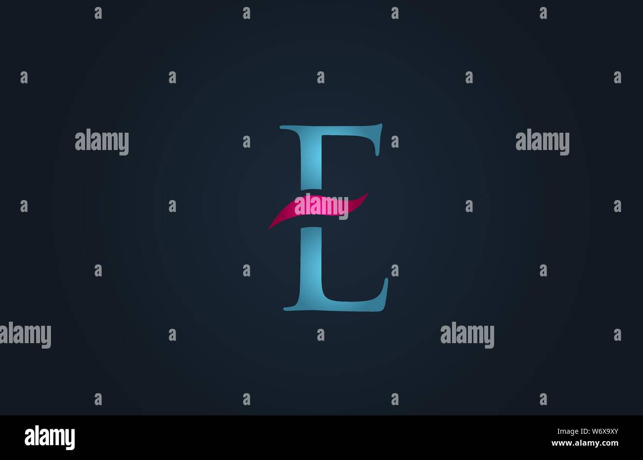blue pink alphabet letter E logo design suitable for a company or ...