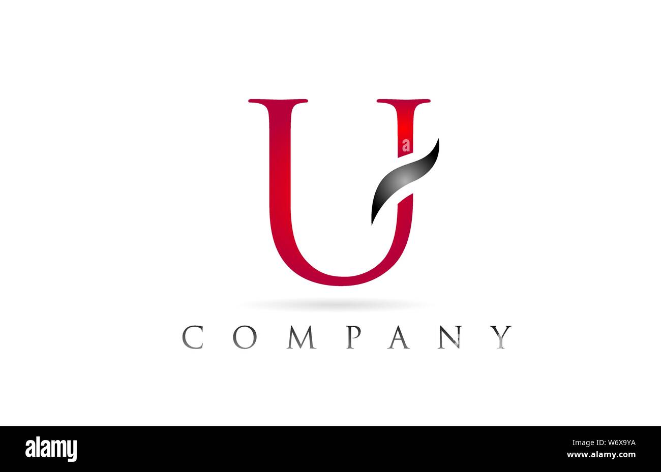 white red alphabet letter U logo design suitable for a company or ...