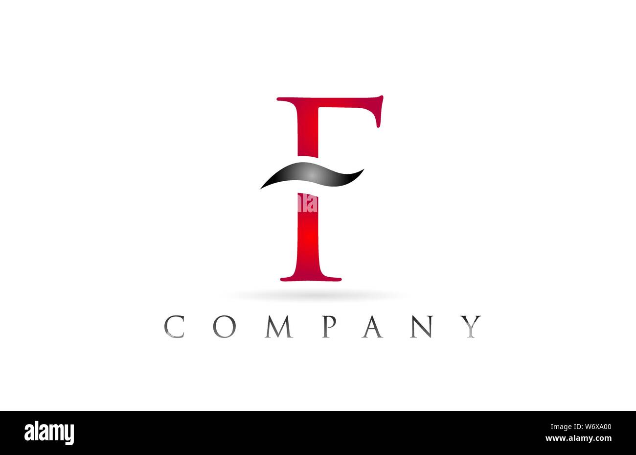 white red alphabet letter F logo design suitable for a company or ...
