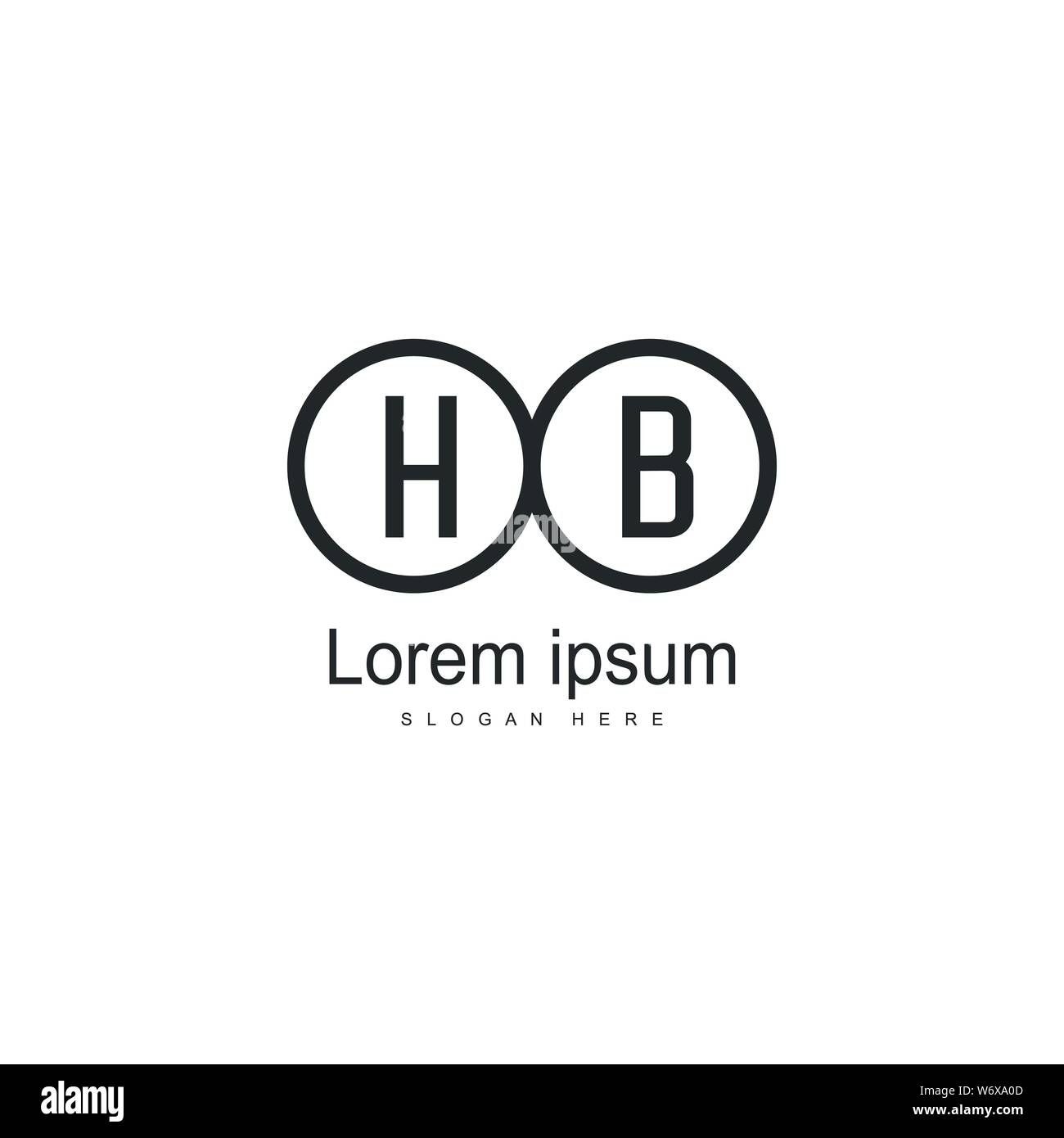 Initial HB logo template with modern frame. Minimalist HB letter logo ...