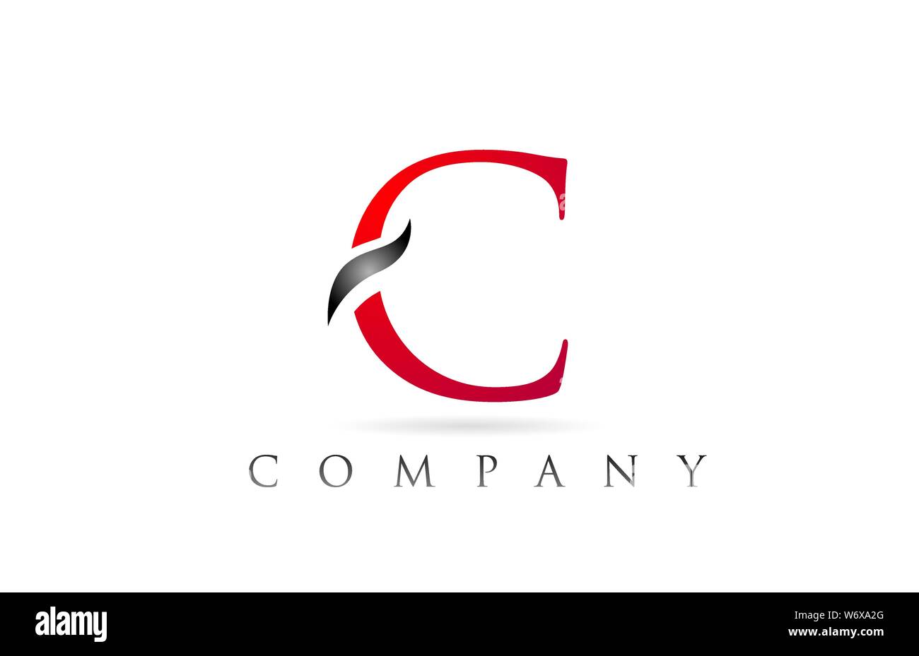 white red alphabet letter C logo design suitable for a company or ...