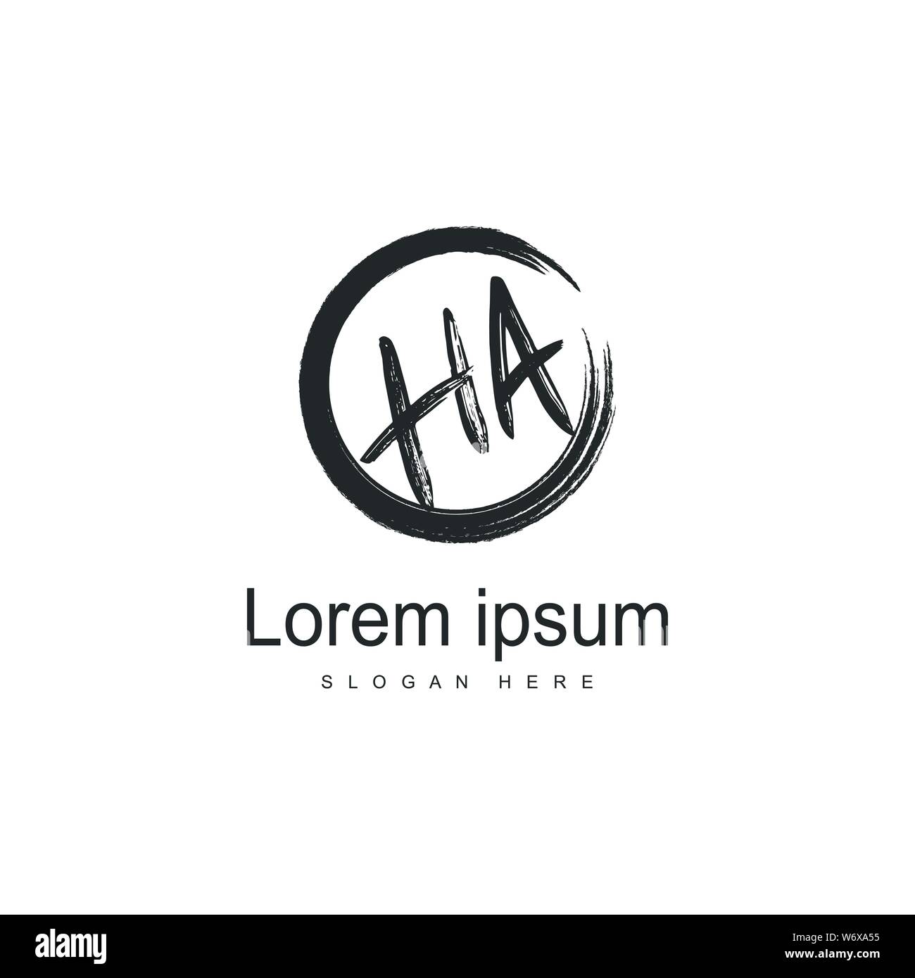 Initial HA logo template with modern frame. Minimalist HA letter logo ...