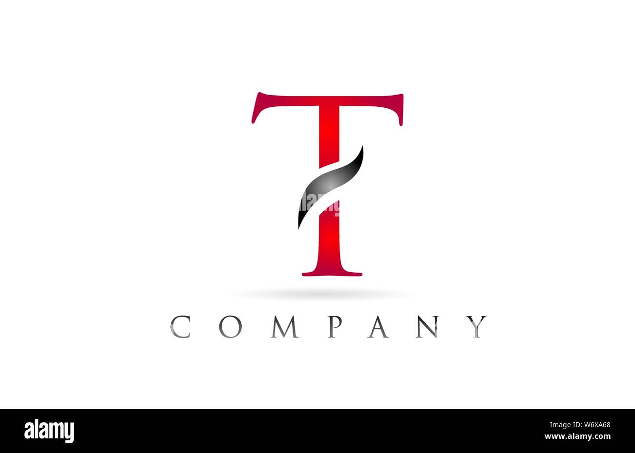 white red alphabet letter T logo design suitable for a company or ...