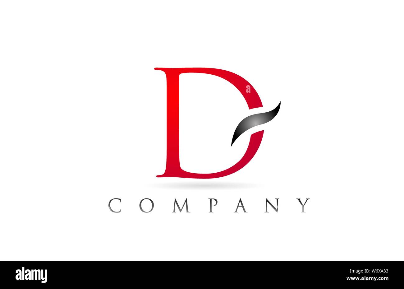 white red alphabet letter D logo design suitable for a company or ...