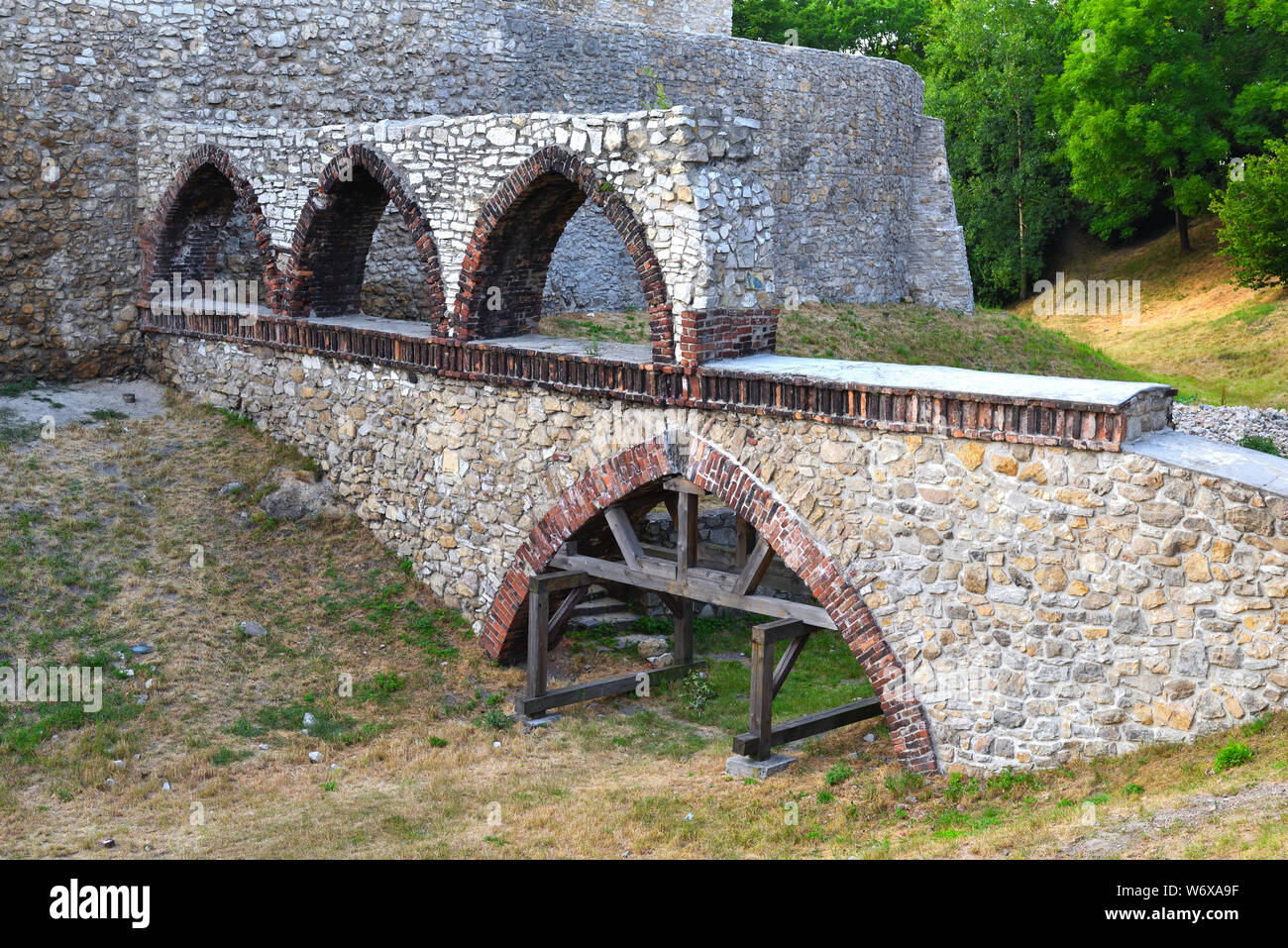 Medieval Bedzin Castle in southern Poland. The stone fortification ...
