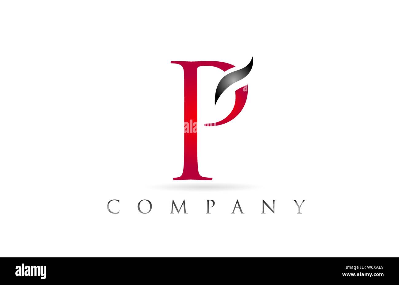 white red alphabet letter P logo design suitable for a company or ...