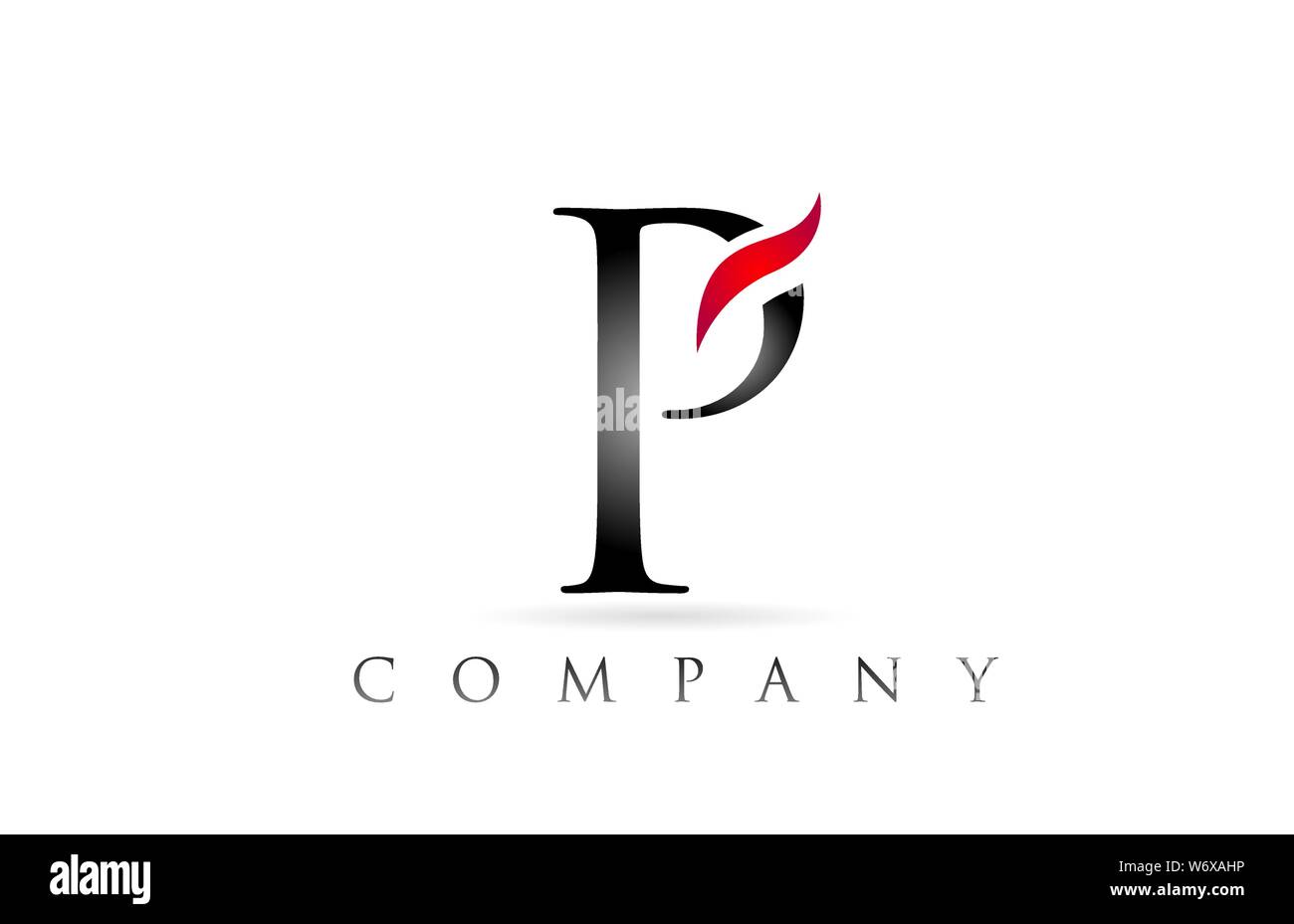 white red alphabet letter P logo design suitable for a company or ...