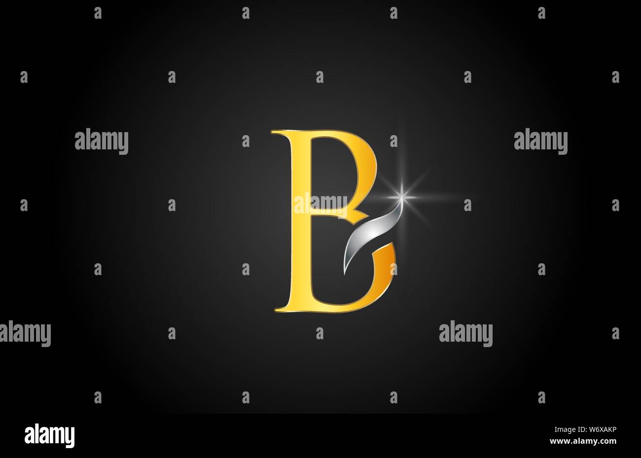 yellow gold alphabet letter B logo design suitable for a company or ...