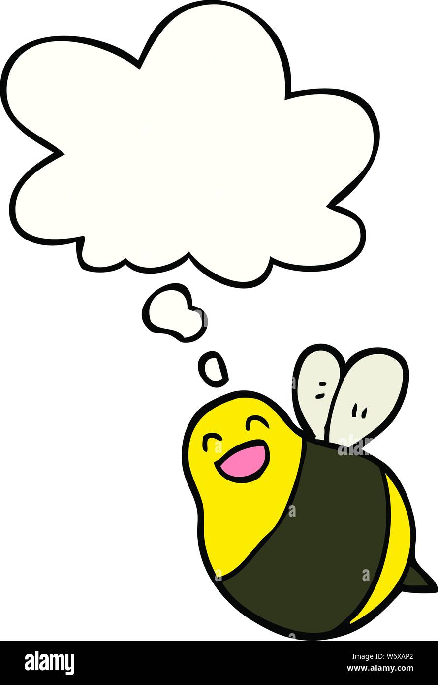 cartoon bee with thought bubble Stock Vector Image & Art - Alamy