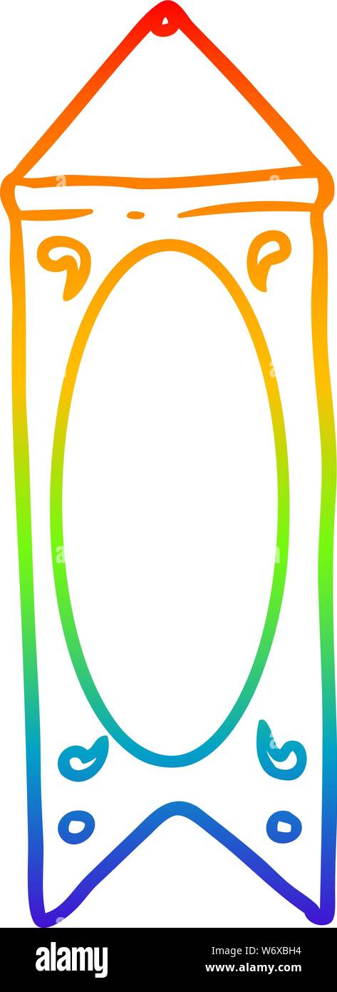 rainbow gradient line drawing of a hanging regal banner Stock Vector ...