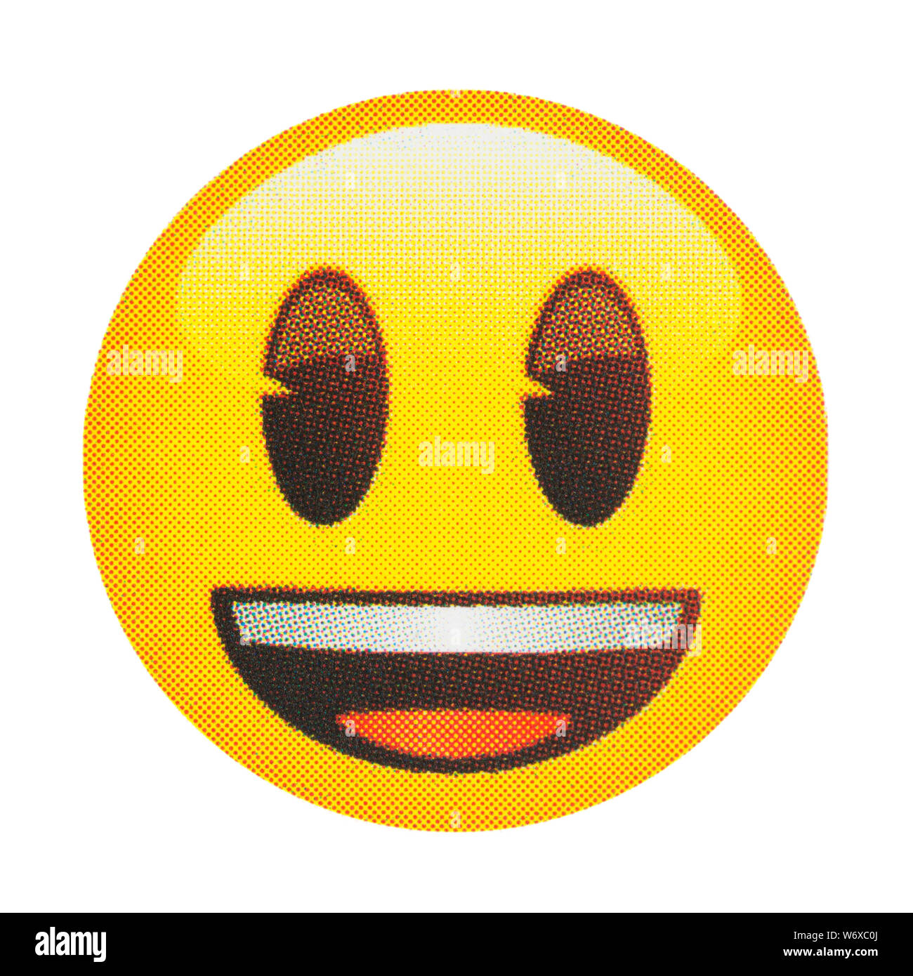 Smiling face with open mouth emoticon Stock Photo - Alamy