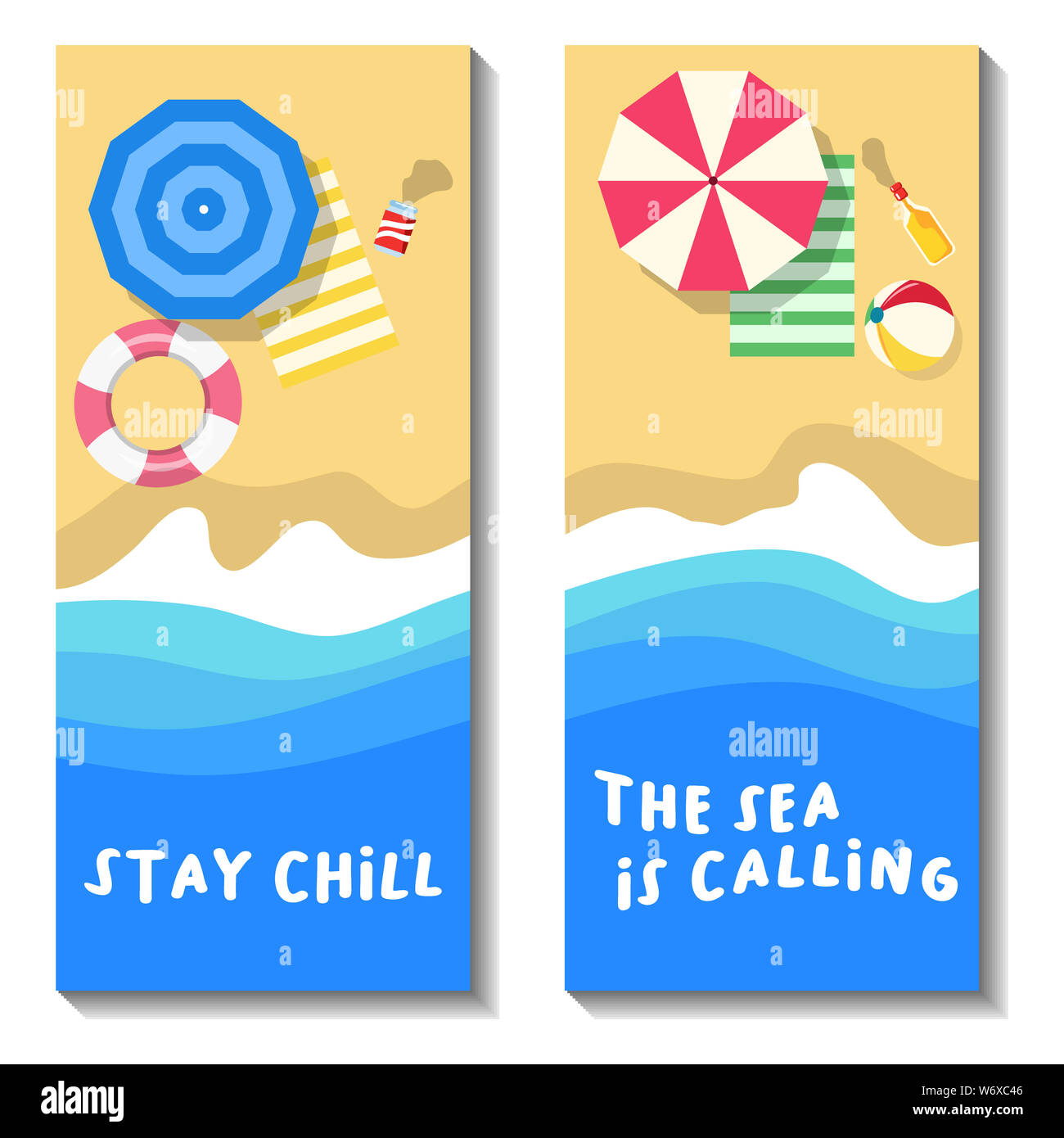 Portrait banner for beach vacation Stock Photo - Alamy