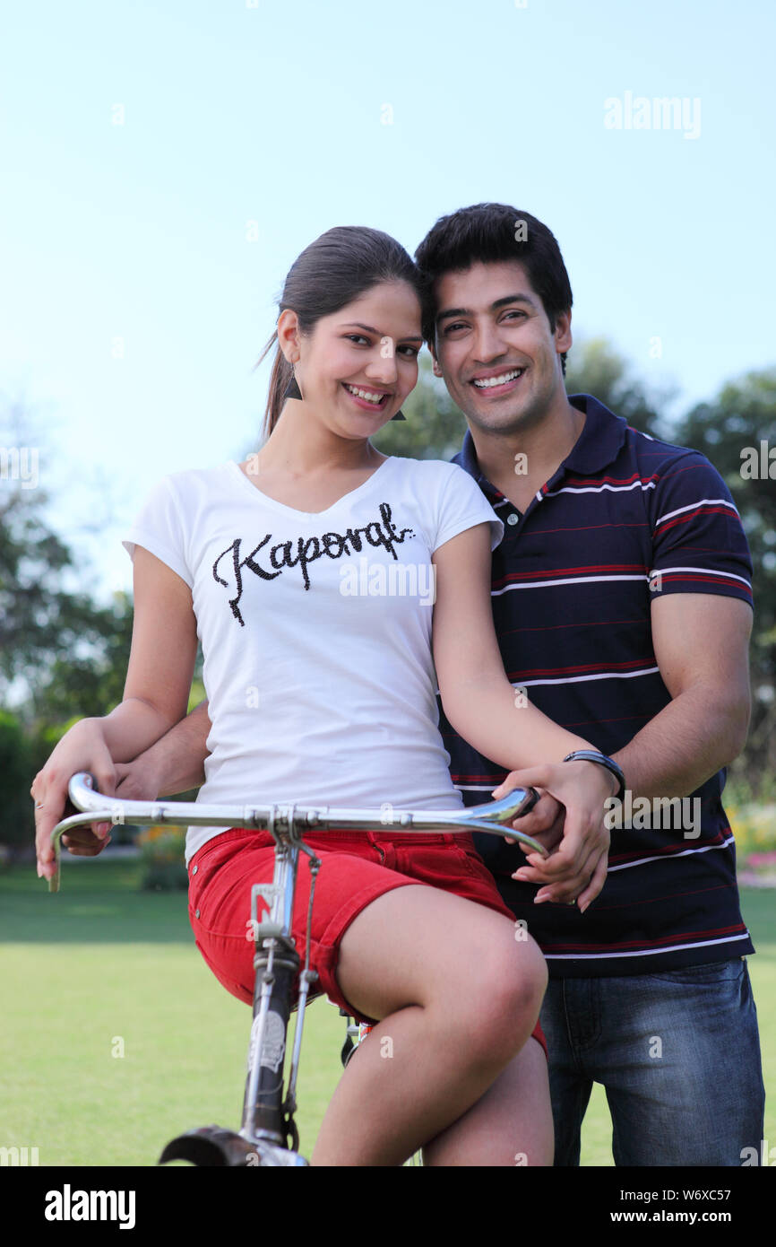 Indian couple park fun hi-res stock photography and images - Alamy