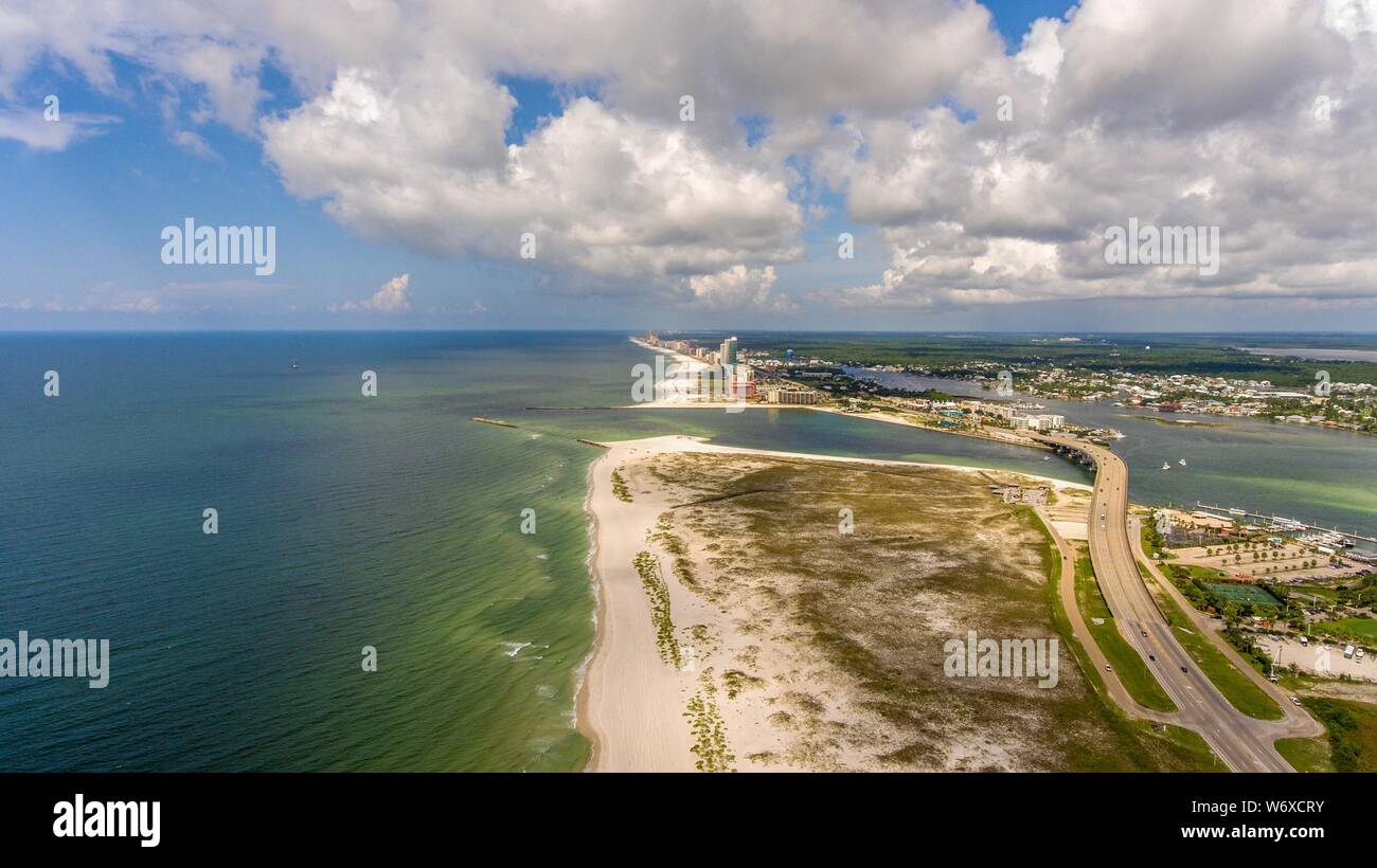 Aerial view of of Orange Beach on the Alabama Gulf Coast Stock Photo ...