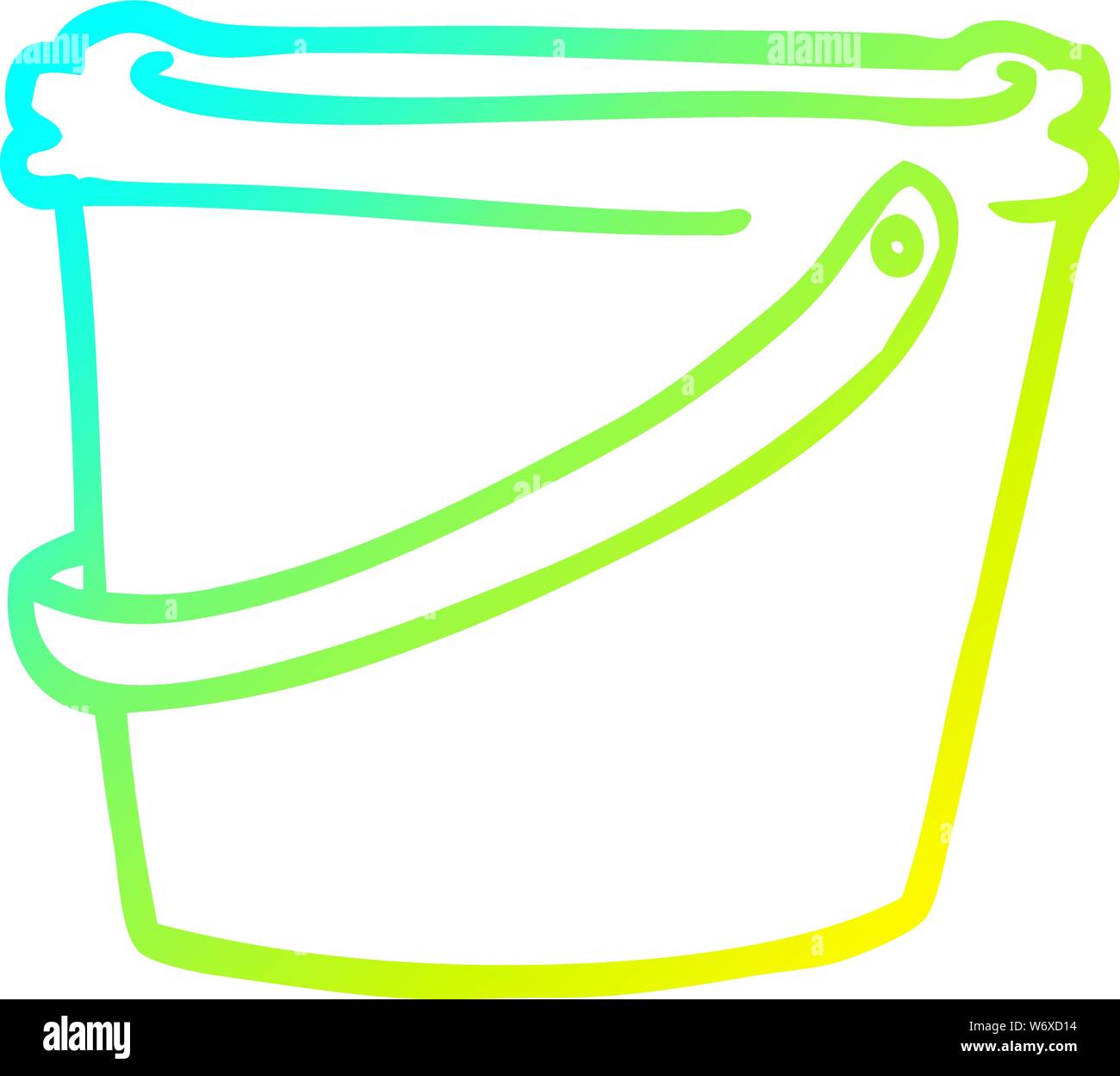 cold gradient line drawing of a cartoon bucket Stock Vector Image & Art ...