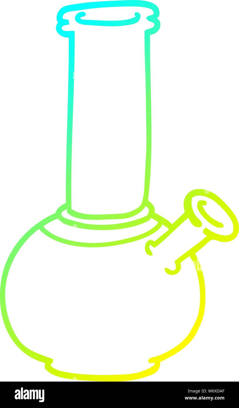 cold gradient line drawing of a cartoon bong Stock Vector Image & Art ...