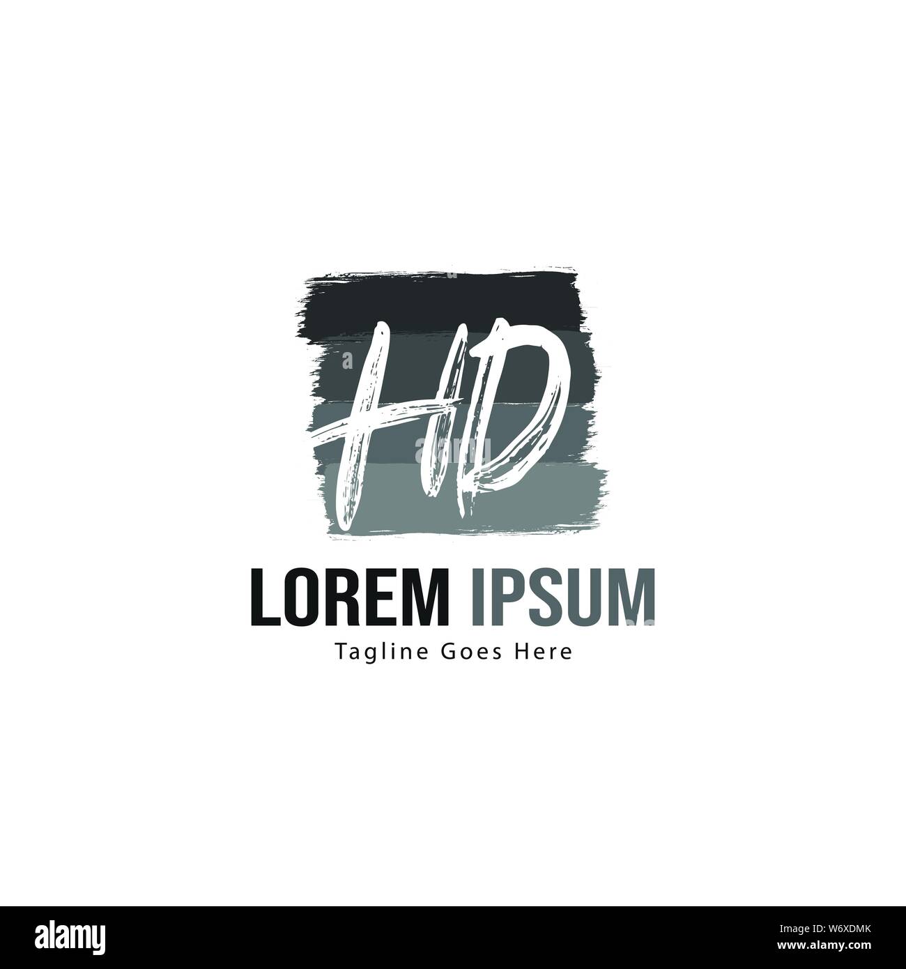 Initial HD logo template with modern frame. Minimalist HD letter logo ...