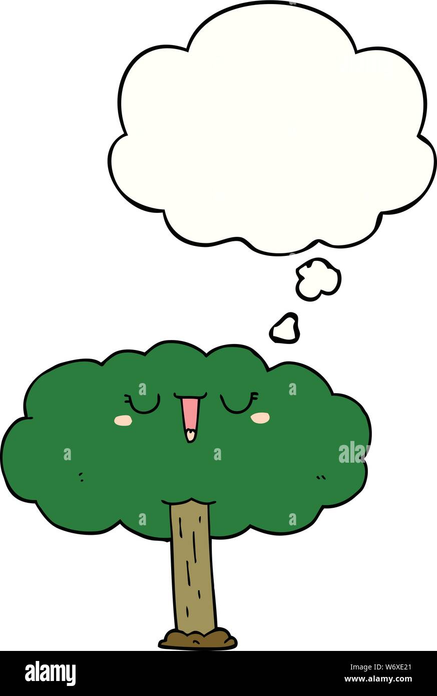cartoon tree with thought bubble Stock Vector Image & Art - Alamy