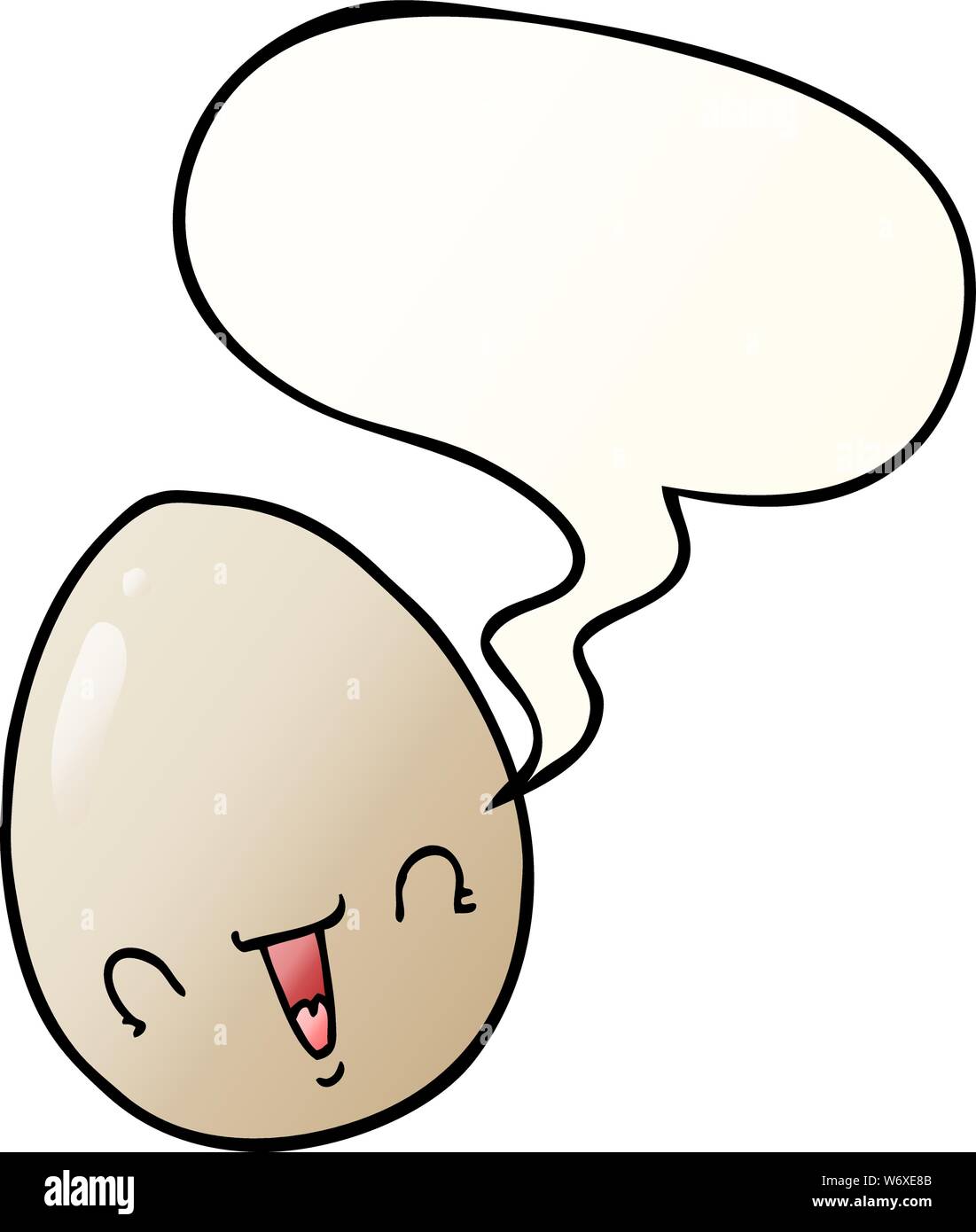 cartoon egg with speech bubble in smooth gradient style Stock Vector ...