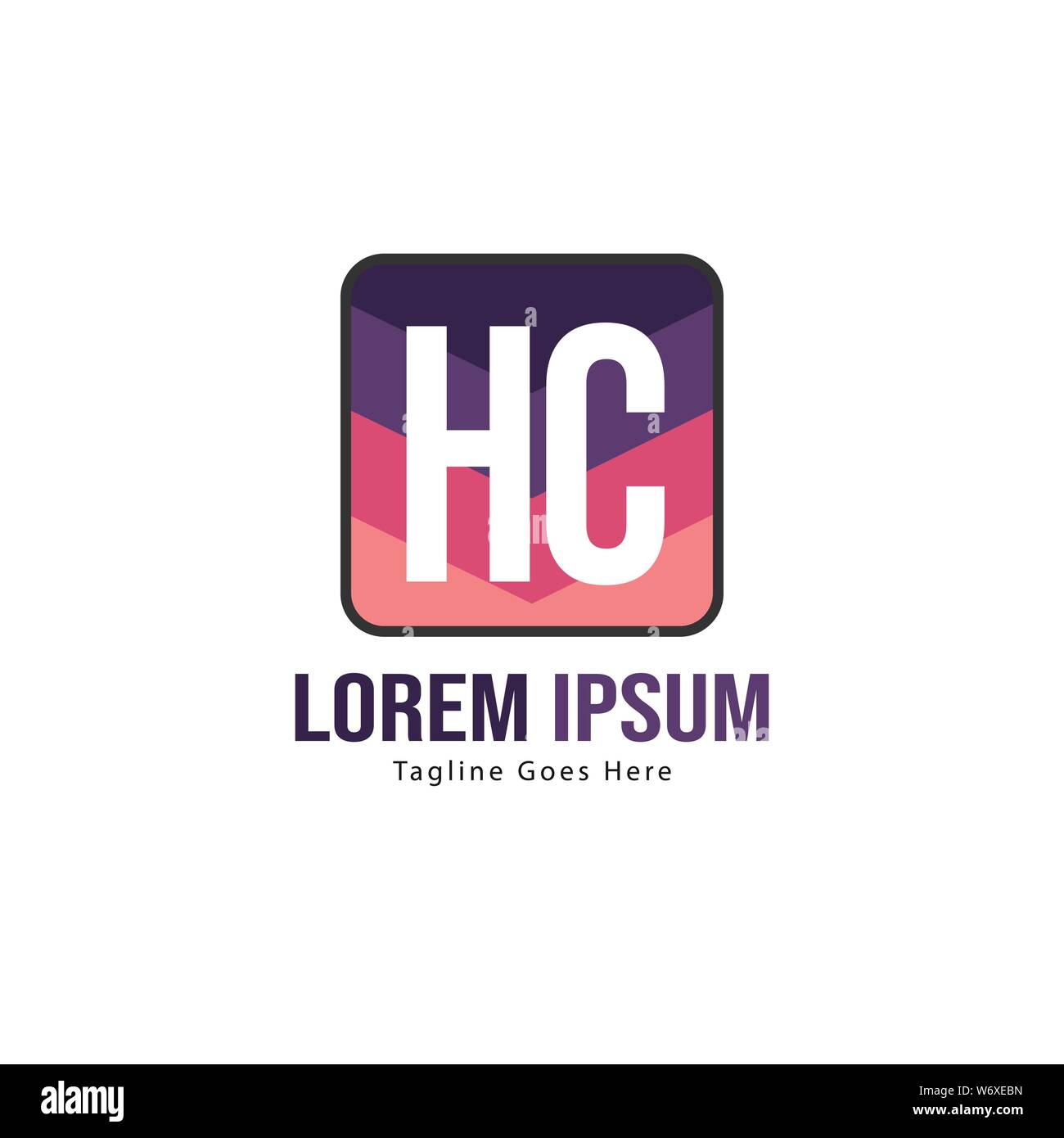 Initial HC logo template with modern frame. Minimalist HC letter logo ...